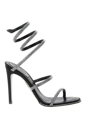 Rene Caovilla Cleo Rhinestone Sandals - Black