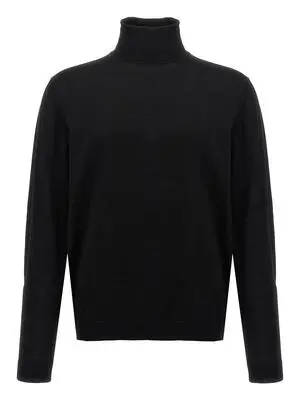 ROBERTO COLLINA Wool Turtleneck Sweater - Black