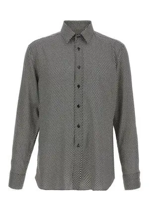 TOM FORD Polka Dot Lyocell Shirt - White/black