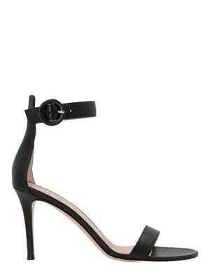 GIANVITO ROSSI Portofino Nappa Leather Sandals - Black