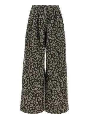 Alanui Wool Blend Wide Leg Pants - Multicolor
