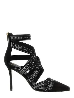 Balmain Couture Ribbon-print Pumps - Black
