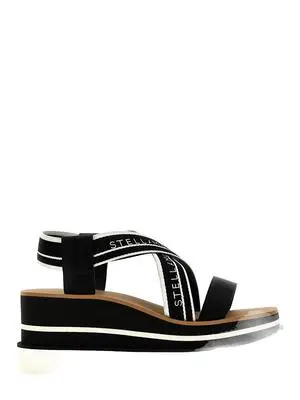 Stella McCartney Sandal With Platform And Serrated Sole - White/black