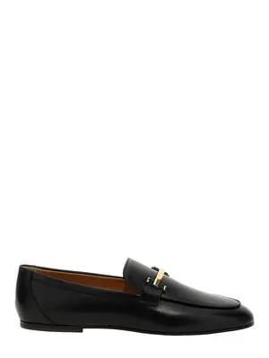 TOD'S Horsebit Leather Loafers - Black