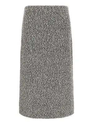 Tory Burch Tweed Midi Skirt - Black