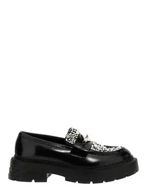JIMMY CHOO Marlow Diamond Loafers - Black