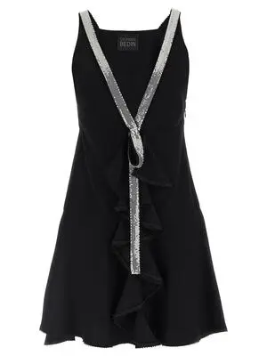 GIOVANNI BEDIN Studded Ribbon Mini Dress - Black
