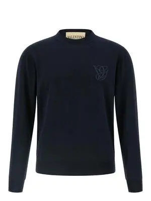 Valentino Garavani Logo Embroidery Sweater - Blue