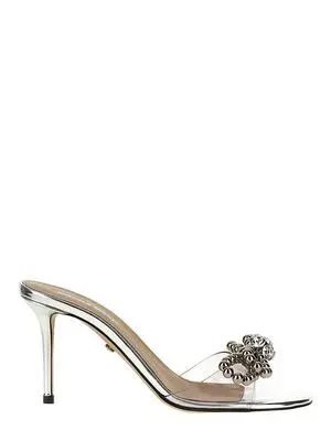 Mach & Mach Stud Bow Sandals - Silver