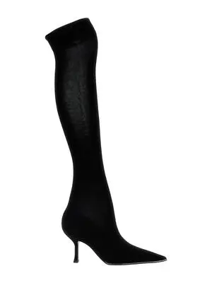 Rene Caovilla Knitted Sock Boots With Rhinestone Detailing - Black