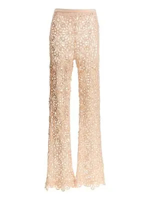Norma Kamali Crochet Bootcut Pants - Pink