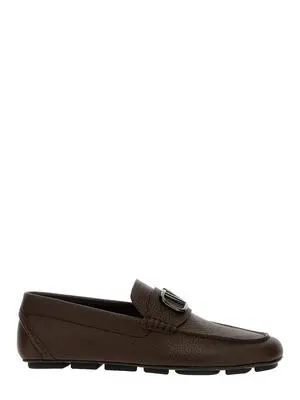 Valentino Garavani Vlogo Signature Loafers - Brown