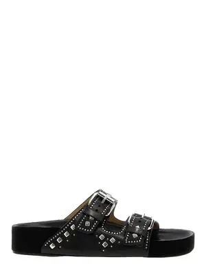 Isabel Marant Lennyo Studded Leather Sandals - Black