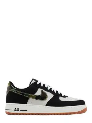 Nike Air Force 1 Low Patent Camo Swoosh - Black