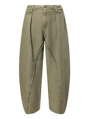 JW Anderson Twisted Seam Barrel-leg Cotton Trousers - Olive