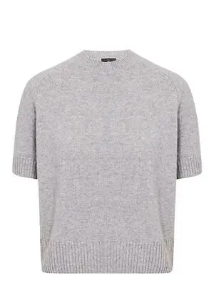 ANINE BING Jackson Short-sleeve Cashmere Jumper - Medium Heather Grey