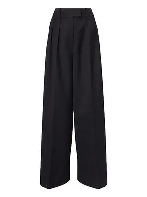 ANINE BING Lou Wide-leg Woven Trousers - Black