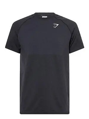 GYMSHARK Vital Seamless Woven T-shirt - Black/silhouette Grey