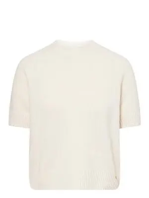 ANINE BING Jackson Short Sleeve Cashmere Jumper - Ivory