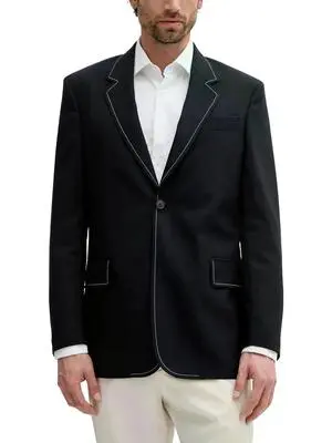BOSS Contrast-stitch Single-breasted Blazer - Black