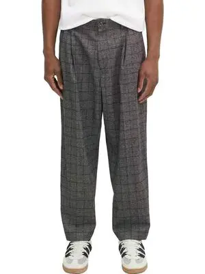 NEIGHBORHOOD Pleated Checked Trousers - Black