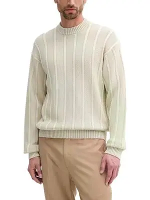 BOSS Ribbed Crew-neck Sweater - Neutrals