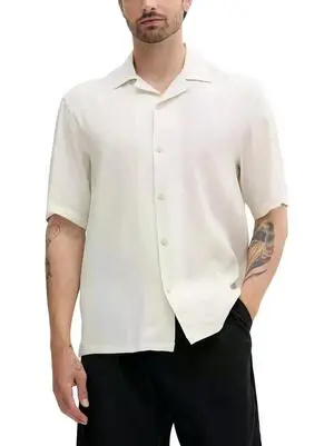 BOSS Revere-collar Short-sleeve Shirt - Neutrals