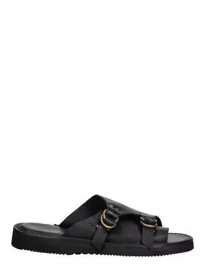 FRACAP Buckle-detail Leather Sandals - Black