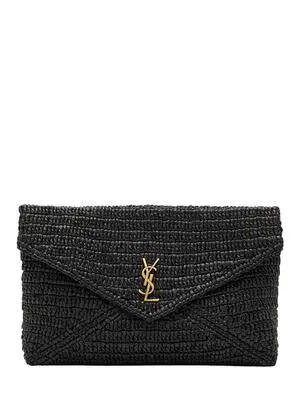 Saint Laurent Large Envelope Flap Clutch - Nero