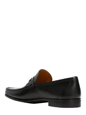 Magnanni Daren Leather Moccasin Loafers - Black