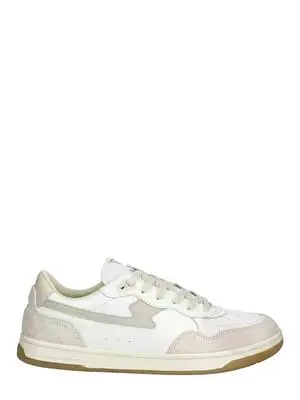 S.W.C STEPNEY WORKERS CLUB Leather Suede Low-top Sneakers - White