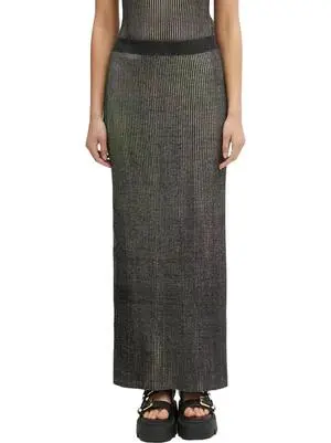 SAMSOE SAMSOE Ribbed-knit Maxi Skirt - Black