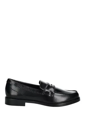 Clarks Penny Leather Loafers - Black