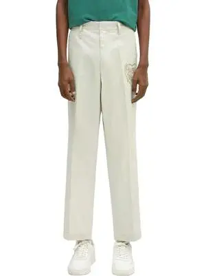 HUMAN MADE Heart-embroidered Pleated Trousers - Neutrals