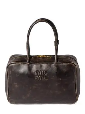 Miu Miu Beau Nappa Leather Handbag - Coffee