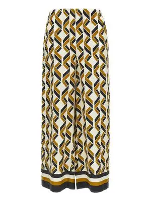 ERES Printed Silk Twill Tube Pants Multicolor