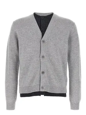 JW Anderson Contrast Layered Cardigan Gray