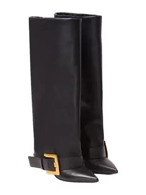 Balmain Anthem Calfskin Leather Boots - Black