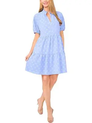 CECE DUPRAZ Floral Babydoll Dress - Blue Spritz
