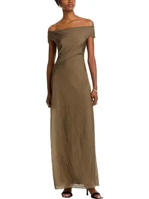 Staud Cheyenne Off-the-shoulder Dress - Taupe