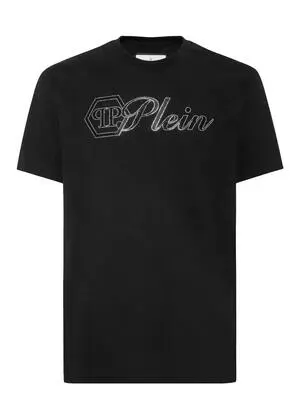 Philipp Plein Logo Stones-embellished T-shirt - Black
