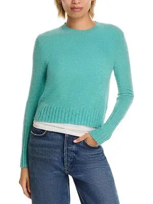 Guest In Residence Cashmere Shrunken Crewneck Sweater Glacier