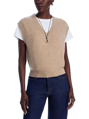 Guest In Residence Cashmere Ribbed Vest - Taupe