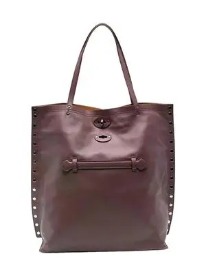 ZANELLATO Stud-embellished Leather Tote Bag - Red