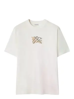 Burberry Ekd Check Cotton T-shirt White