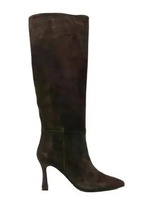 EVALUNA 90mm Suede Knee-high Boots - Brown