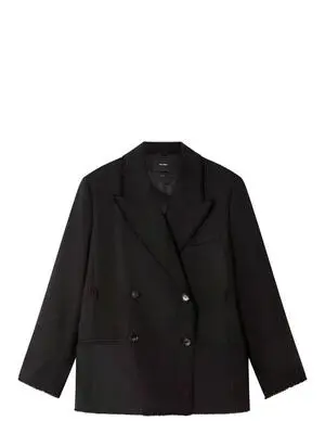Axel Arigato Frayed Double-breasted Blazer - Black