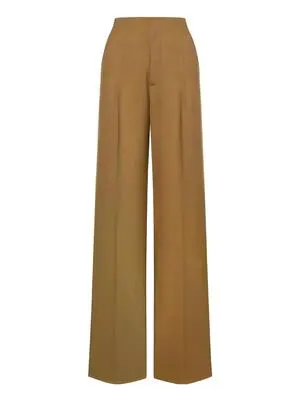 Alberta Ferretti Pleated High-waisted Trousers - Brown
