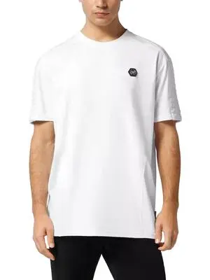 Philipp Plein Quilted-panel Round-neck T-shirt - White