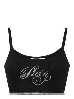 Philipp Plein Strass Signature Mini Tank Top - Black
